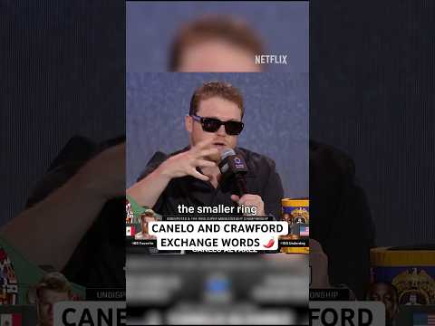 Canelo Alvarez and Terence Crawford exchange words at NYC presser 🔥 #canelocrawford #boxing
