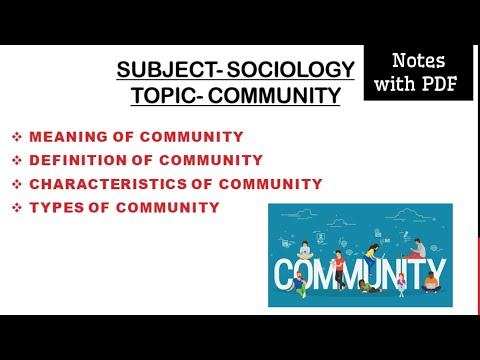 Community- Meaning, Definition, Characteristics and Types #community #sociology @selfstudycontent
