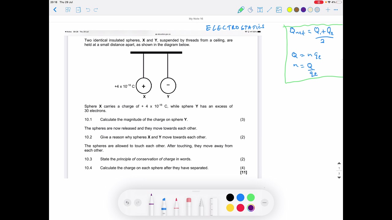 electrostatics grade 10 calculations example 1
