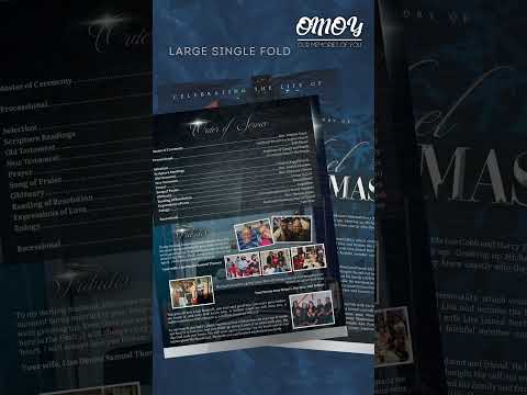 Michael Thomas Funeral Program Design - Large Single Fold