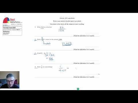 GCSE Maths Edexcel Foundation Paper 2 Thursday 4 June 2020 Q1 to 6