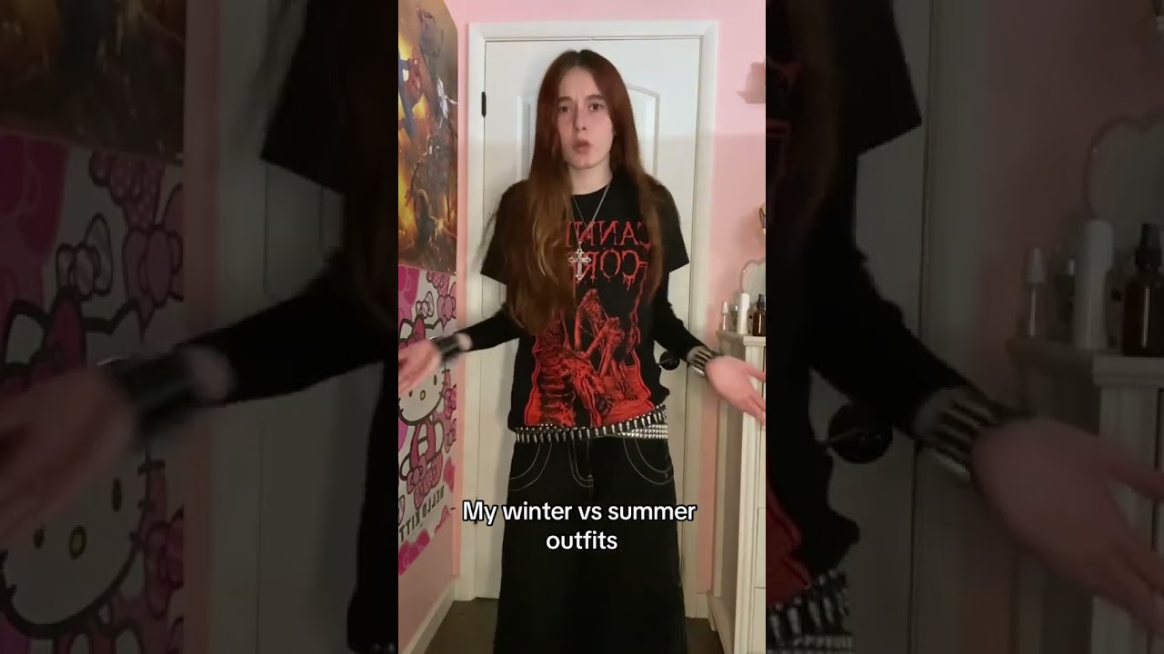 My Summer vs Winter outfits. #alternative #coquette #metalhead #metal #alt #fitcheck #outfit #shorts