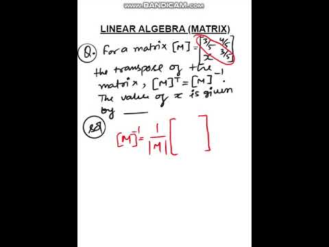 Inverse of a Matrix and Transpose of a Matrix Video Lecture - Civil ...