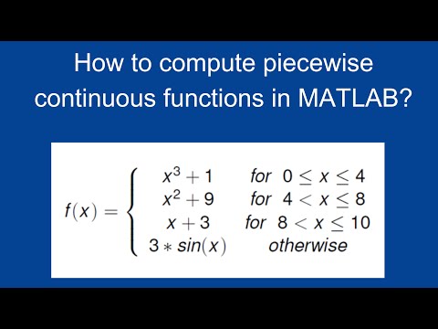 Plot piecewise continuous function with MATLAB? || Plot piecewise continuous function with MATLAB