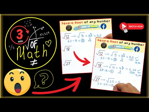 SQUARE ROOT OF ANY NUMBER IN SECONDS - FAST MATH TRICK!
