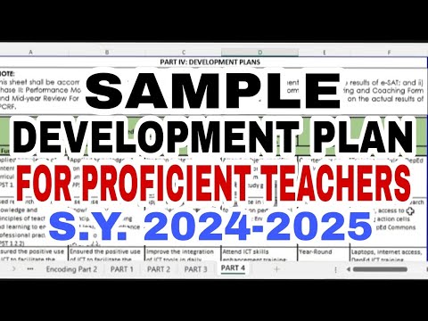 Sample Development Plan for Proficient Teachers / 2024-2025