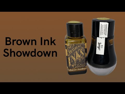 Diamine Tobacco Sunburst vs Dominant Industry lungo - Fountain Pen Ink Comparison