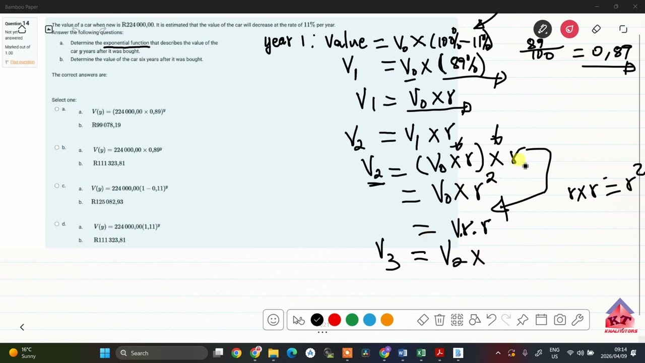 2026| QMI1500| ASSIGNMENT 2| QUESTION 14| EXPONENTIAL FUNCTION