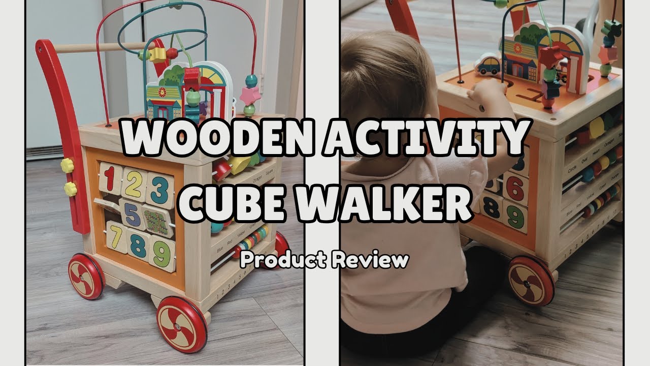 🧸 Montessori-Style Wooden Activity Cube Walker 🧮 | My Toddler Loves This!