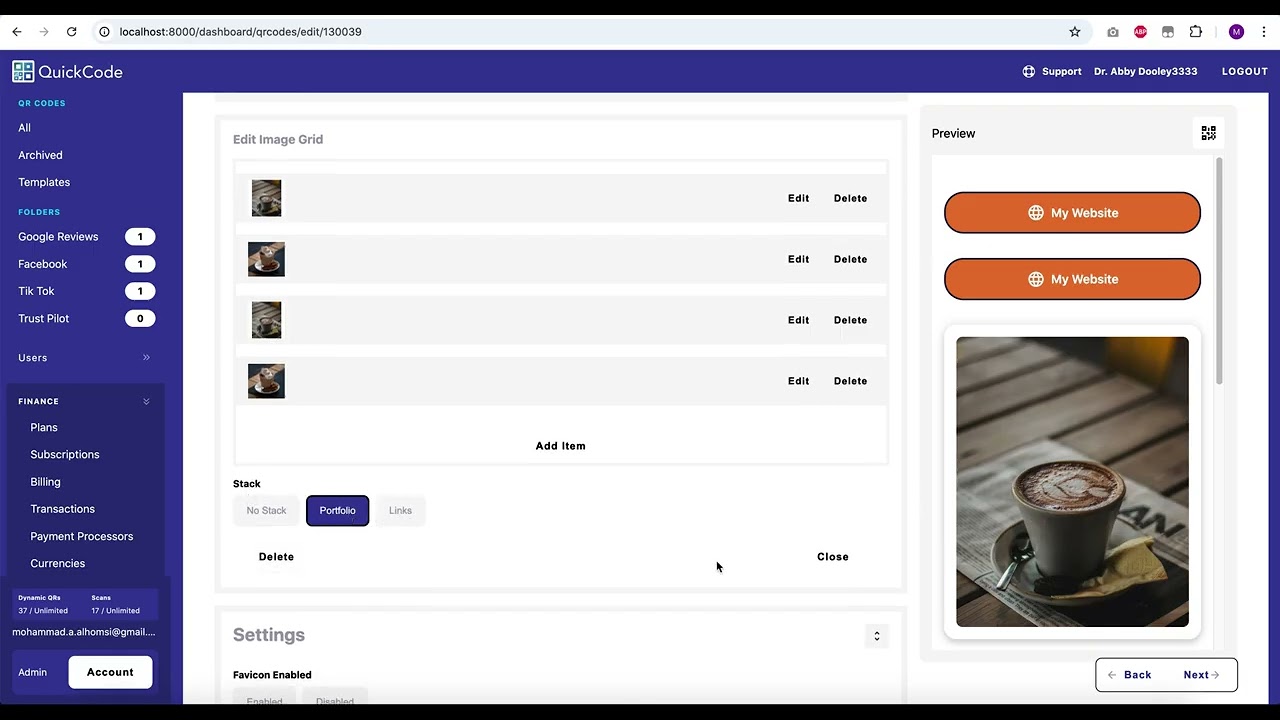BioLinks Stack Layout