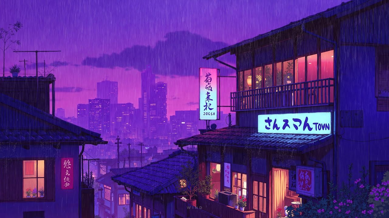 Feeling Happy👒Nostalgic Retro Vibes & Japanese Town Ambience💧💦Lofi Music to Put You in A Better Mood