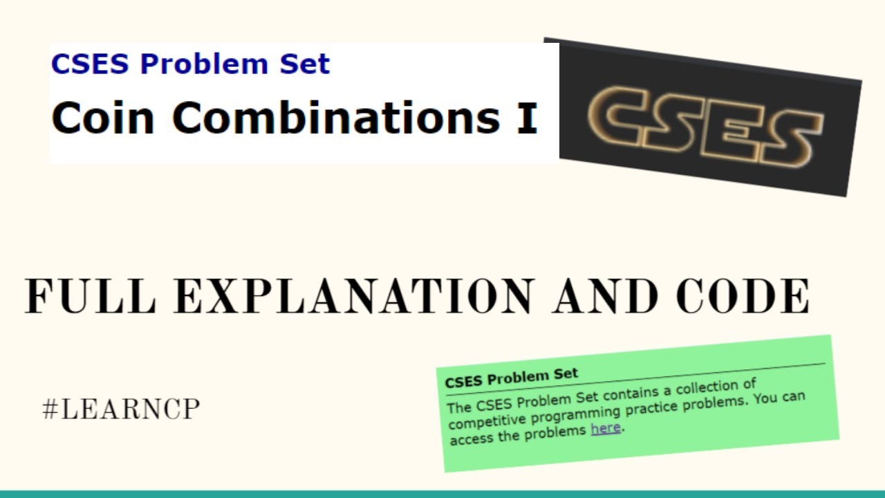 Coin Combinations 1 | CSES | Dynamic Programming | Solution | Hints | Code