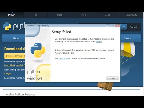 how to solve error setup failed in python installation