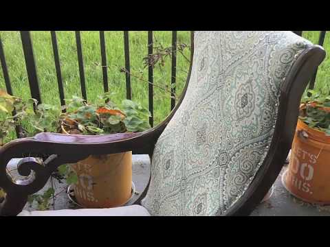 Antique Rocking Chair Reupholstered Part 2