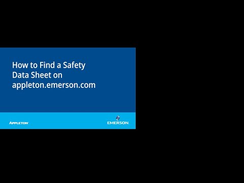 How to Find a Safety Data Sheet on appleton.emerson.com