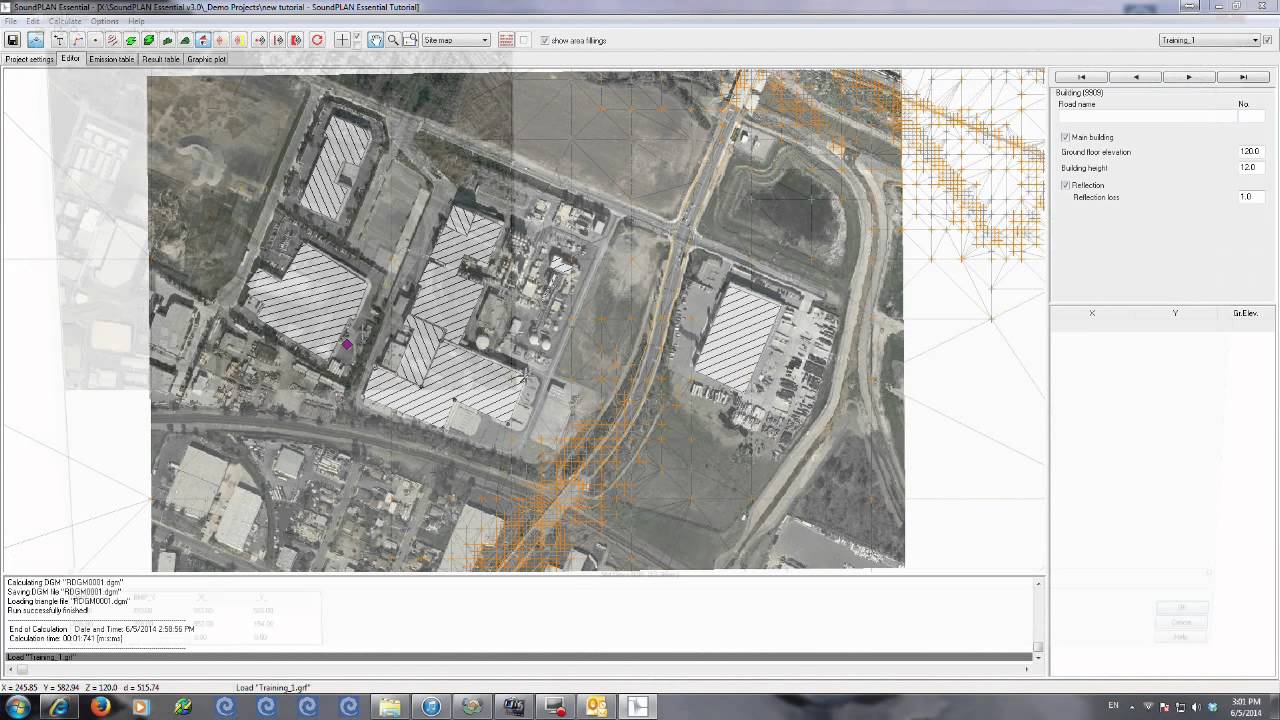 SoundPLAN Essential v3 Import and Filter Spot Elevation