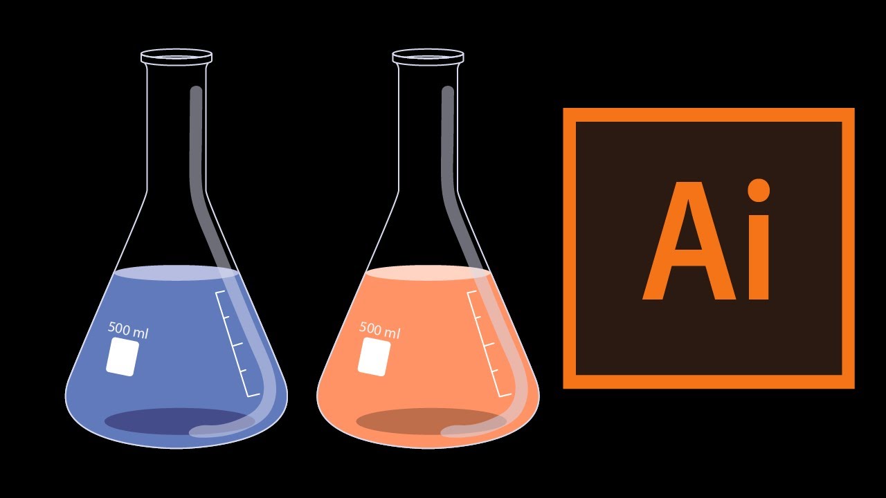How to draw scientific objects in Illustrator 1 - Flask