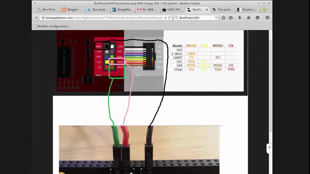 Connecting to BeagleBone Black Serial Console using a BusPirate on Linux