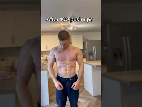 BEFORE and AFTER 100 Push Ups (RESULTS) #pushup #pushups #calisthenics #homeworkout #shorts