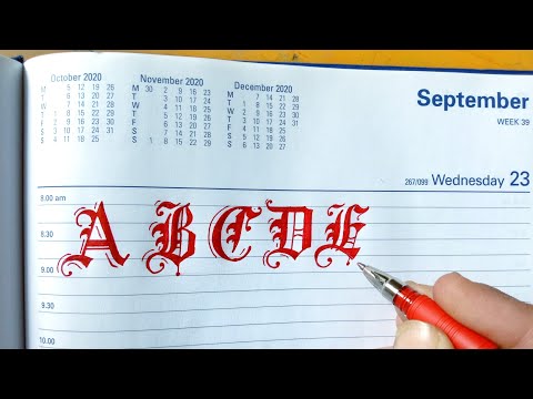 caligrafía gótica de la A a la Z Alfabetos en mayúsculas para principiantes Part 1