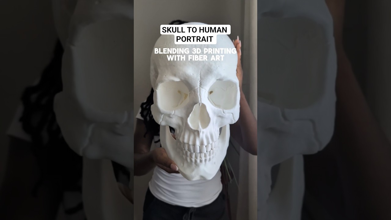 Needle Felting a PORTRAIT from a 3D Skull 🤯 #shorts