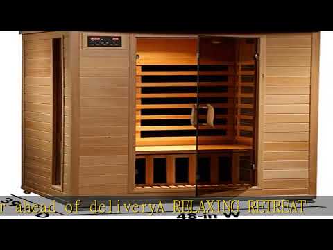 HEATWAVE Radiant Saunas 2-Person Hemlock Infrared Sauna with 6 Carbon Heaters, Chromotherapy Lighti