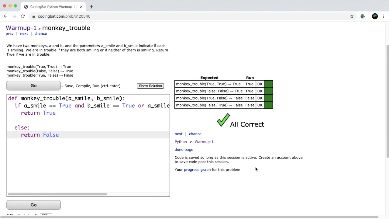 CodingBat Python Warmup #1 (Five Problems)