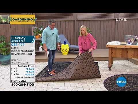 Oasis 5' x 7' Double Border Indoor/Outdoor Reversible Rug