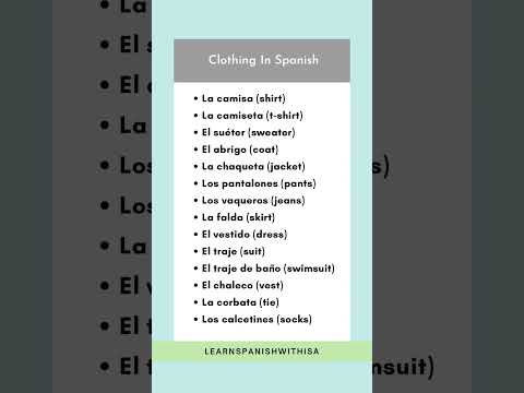 CLOTHING Vocabulary In Spanish!