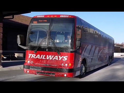 Trailways Bus 68203 Loading Up At Naperville Amtrak / Metra Station