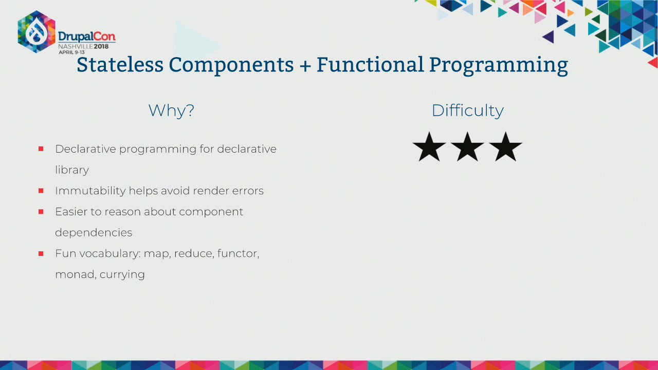 DrupalCon Nashville 2018: Introduction to React Design Patterns