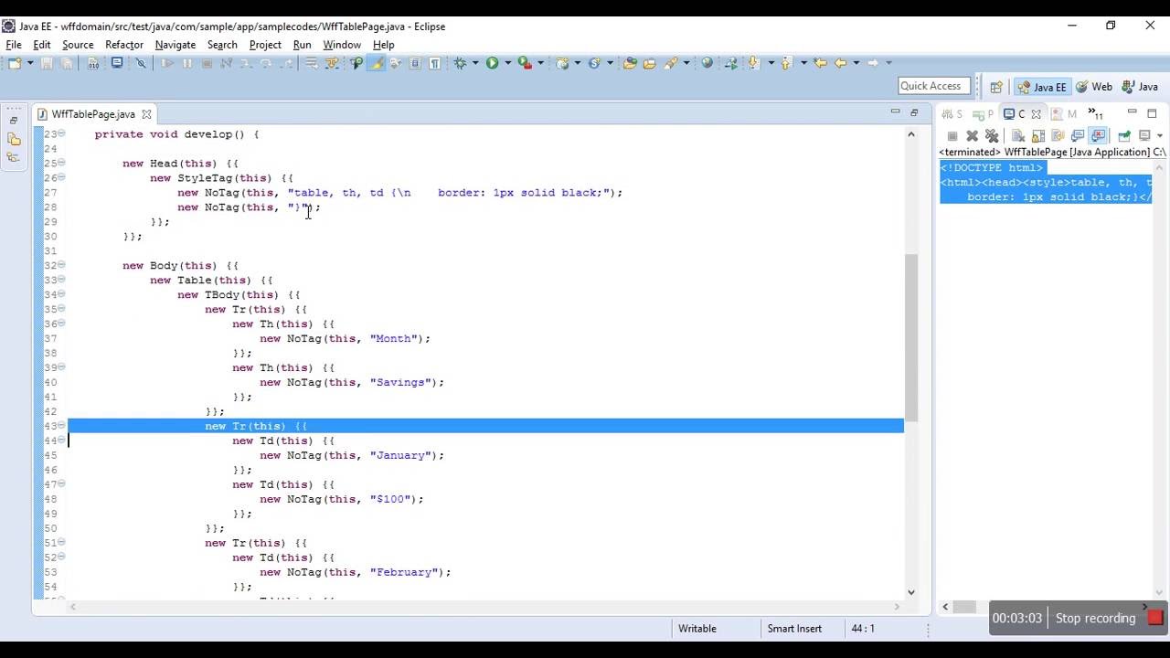 html to wff java code online conversion tool