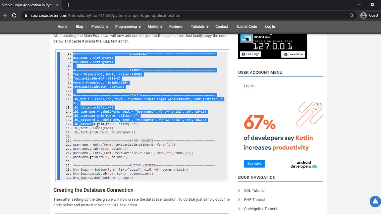 Simple Login Application in Python Tutorial