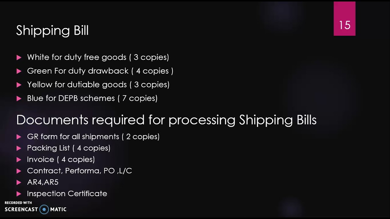 Chapter 5 export import documentation