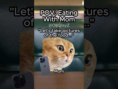 CAT MEMES π± EATING WITH MOM #relatable #cat #funny #restaurant #shorts