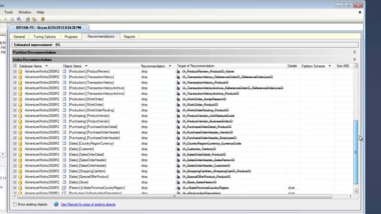 SQL Server Database Engine Tuning Advisor 2012
