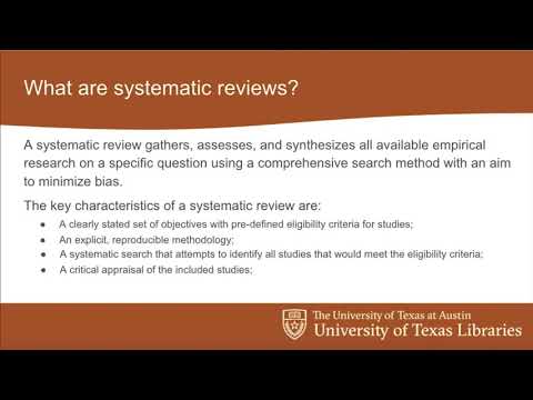 What are systematic reviews