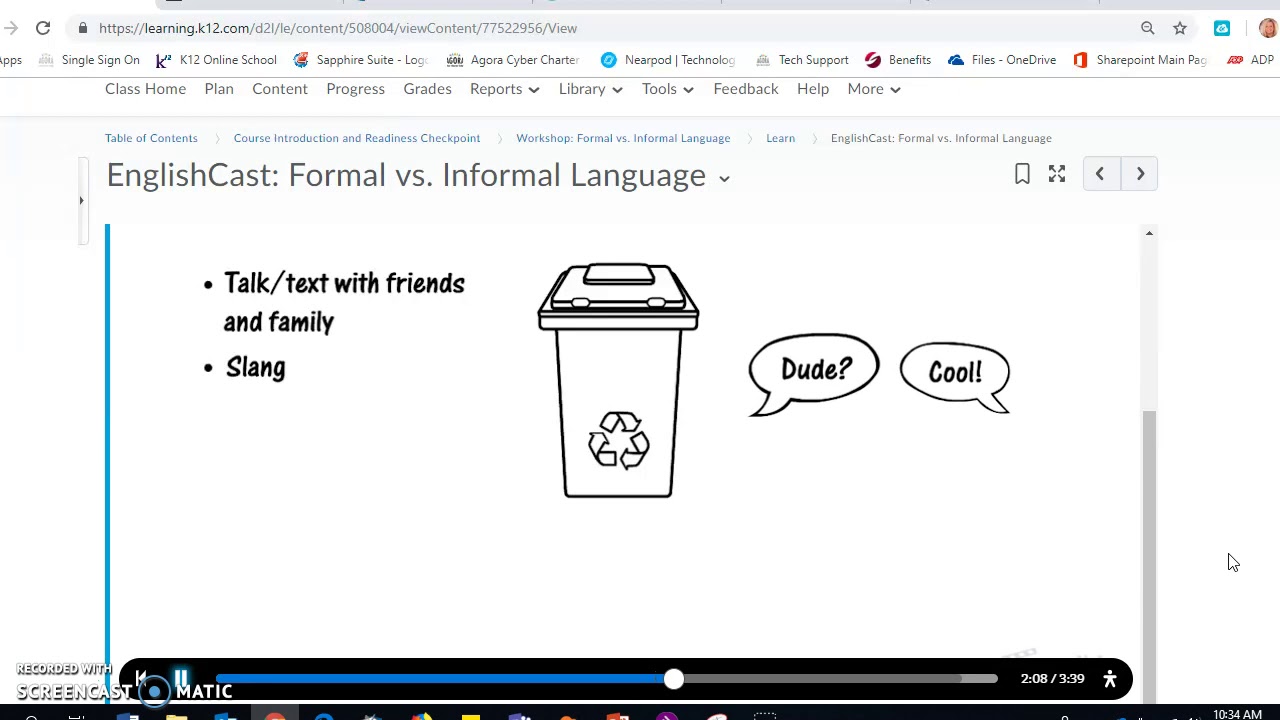 Formal Vs. Informal (sorting)