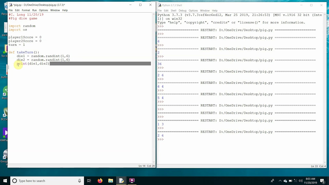 Python Dice Game Tutorial Part 1