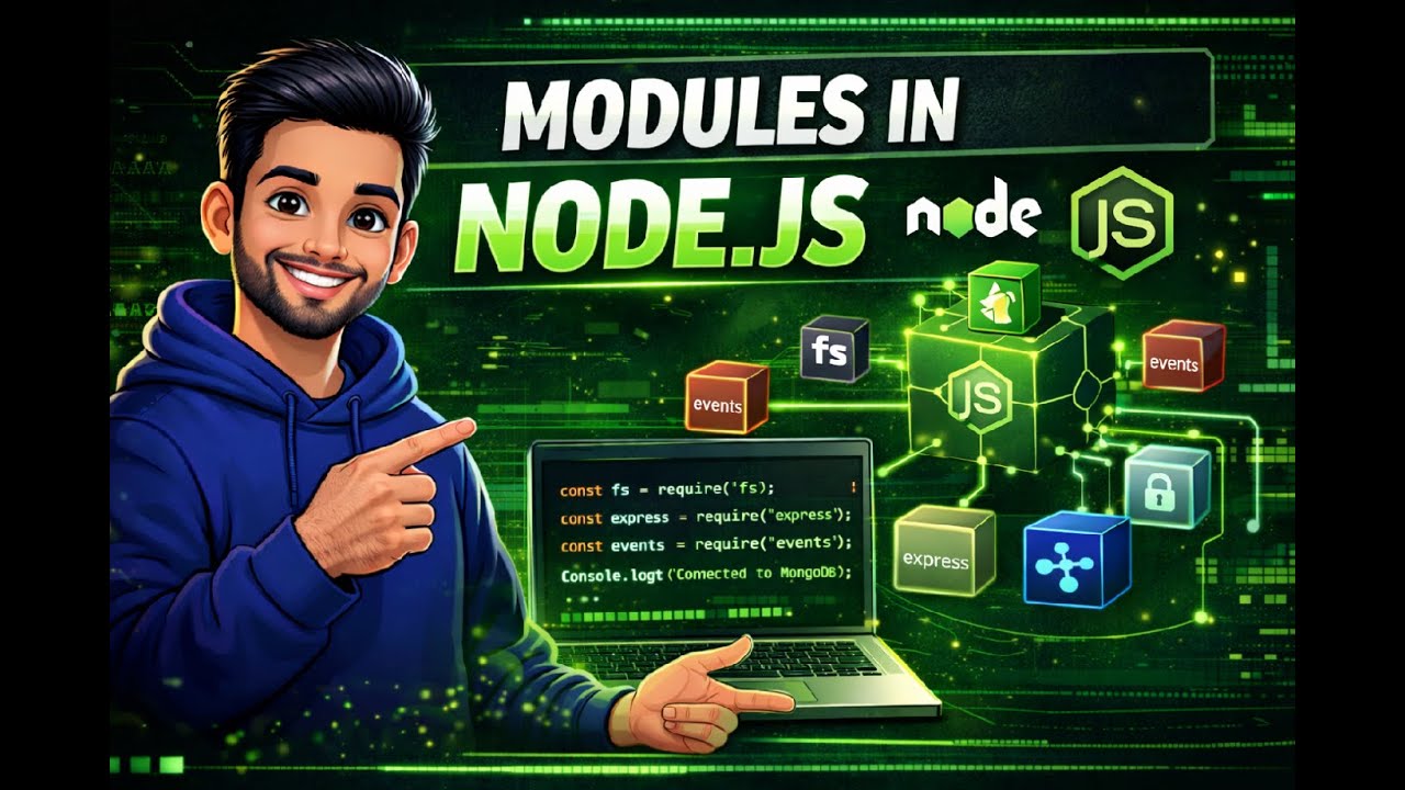 Modules in Node.js Explained | Node.js Tutorial for Beginners (Hindi-English) #nodejs