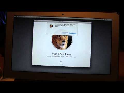 Reinstallation of OS X Lion On a 2011 MacBook Air