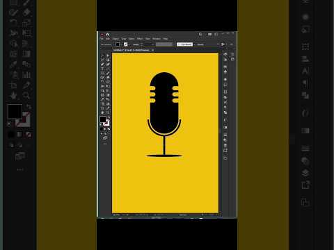 Microphone Icon Design In Illustrator - Adobe Illustrator Tutorial #ondesign #shortvideo