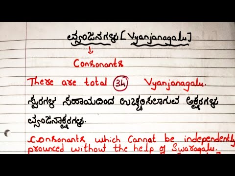 Kannada Vyanjanagalu , consonants | Yogavahgalu | Alpaprana | Mahaprana | Anunasikagalu in English