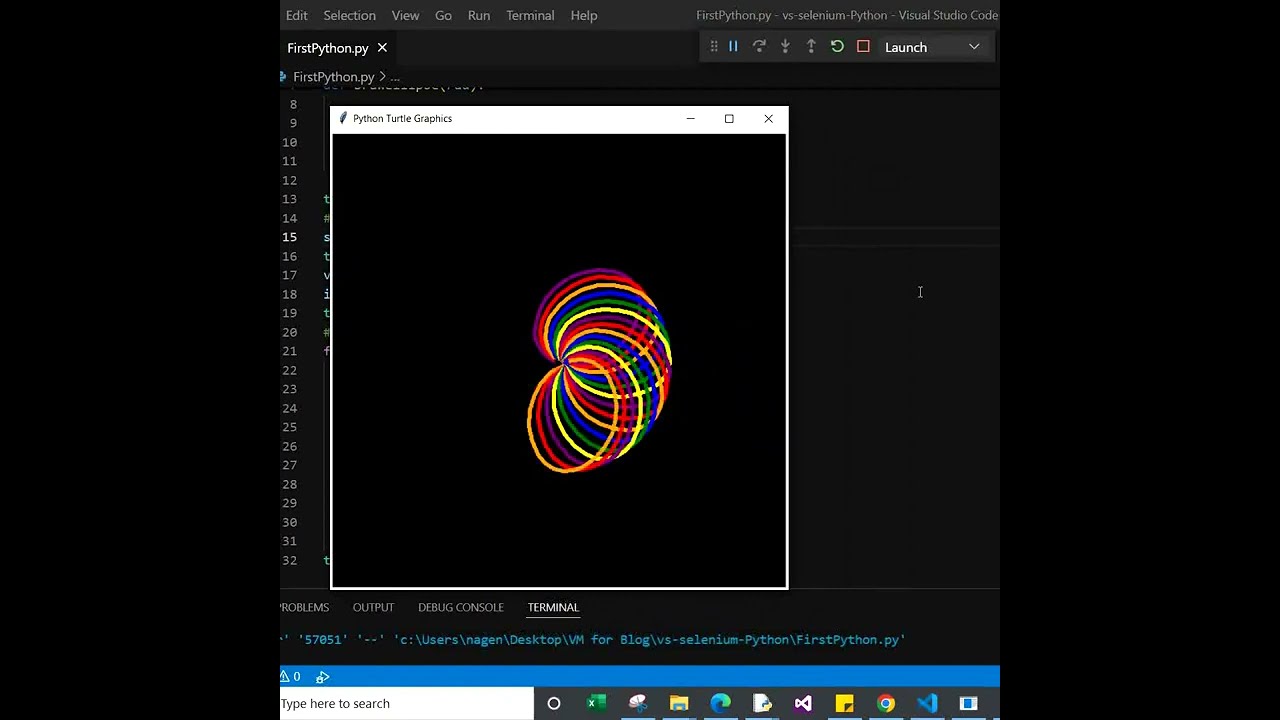 Draw a circle  Ellipse Using Python Turtle Graphic #art #coding #python