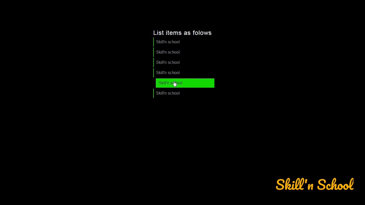 CSS List Item Hover Effects Quick Tutorial for Beginners