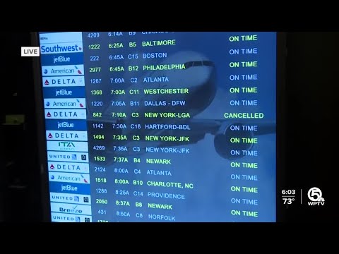 Winter winter delays more than 100 flights at Palm Beach International Airport
