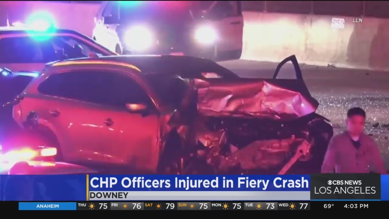 Suspected DUI driver arrested in fiery crash on 105 Freeway that injured three CHP officers