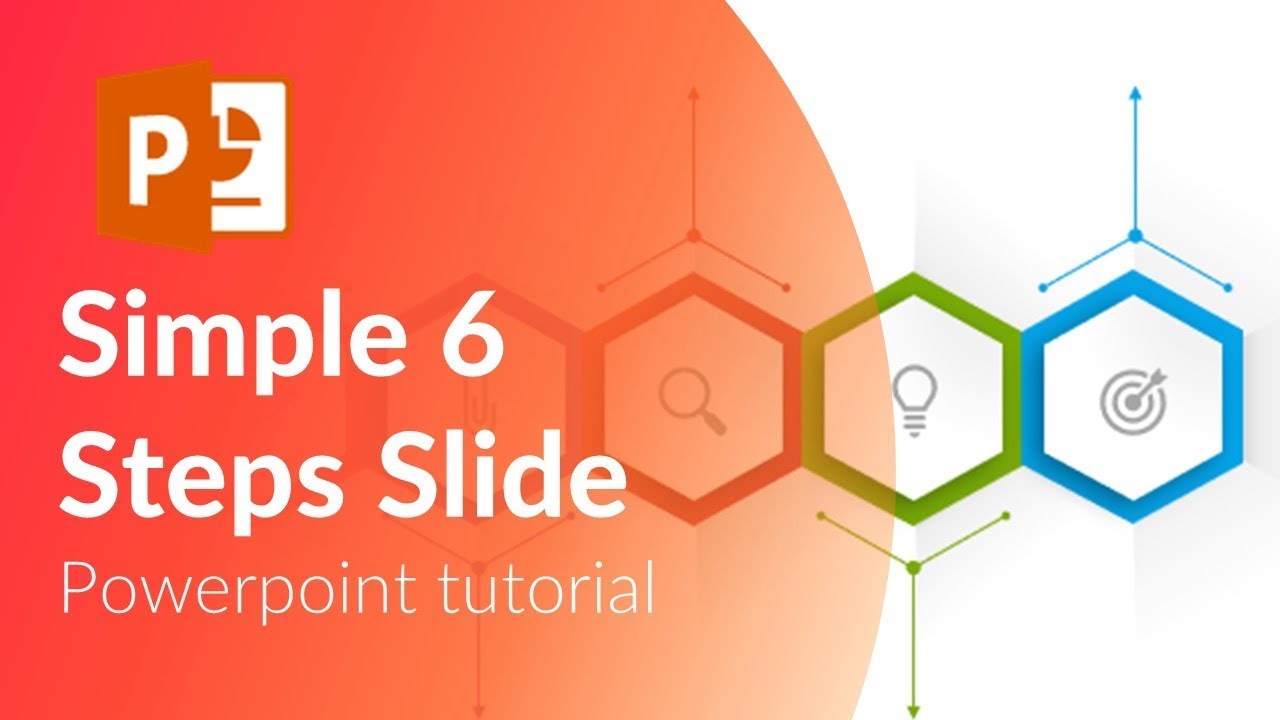 Simple 6 steps process slide. Powerpoint tricks