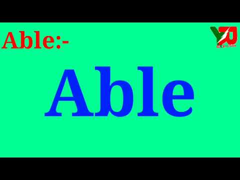 Able meaning in hindi English to hindi meaning Able ka hindi me matlab example ke sath
