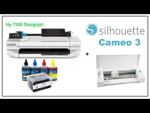 Hp T100 design jet and Silhouette Cameo..#tshirts #hpt100 #amazon #vinyl #heatpress